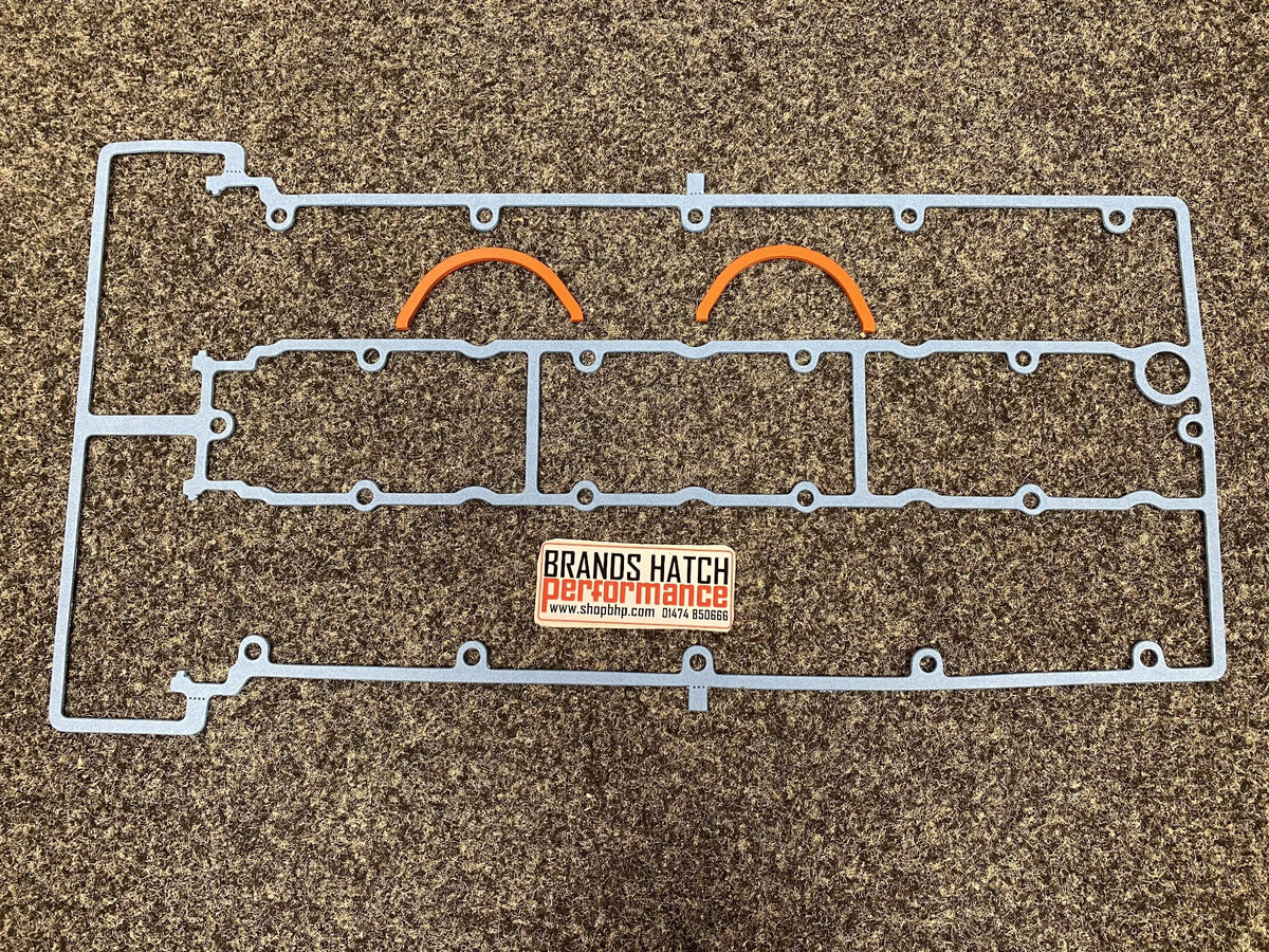 Cosworth YB Rocker Cover Gasket & 2 RED Half Moon Seals (All Models ex ...