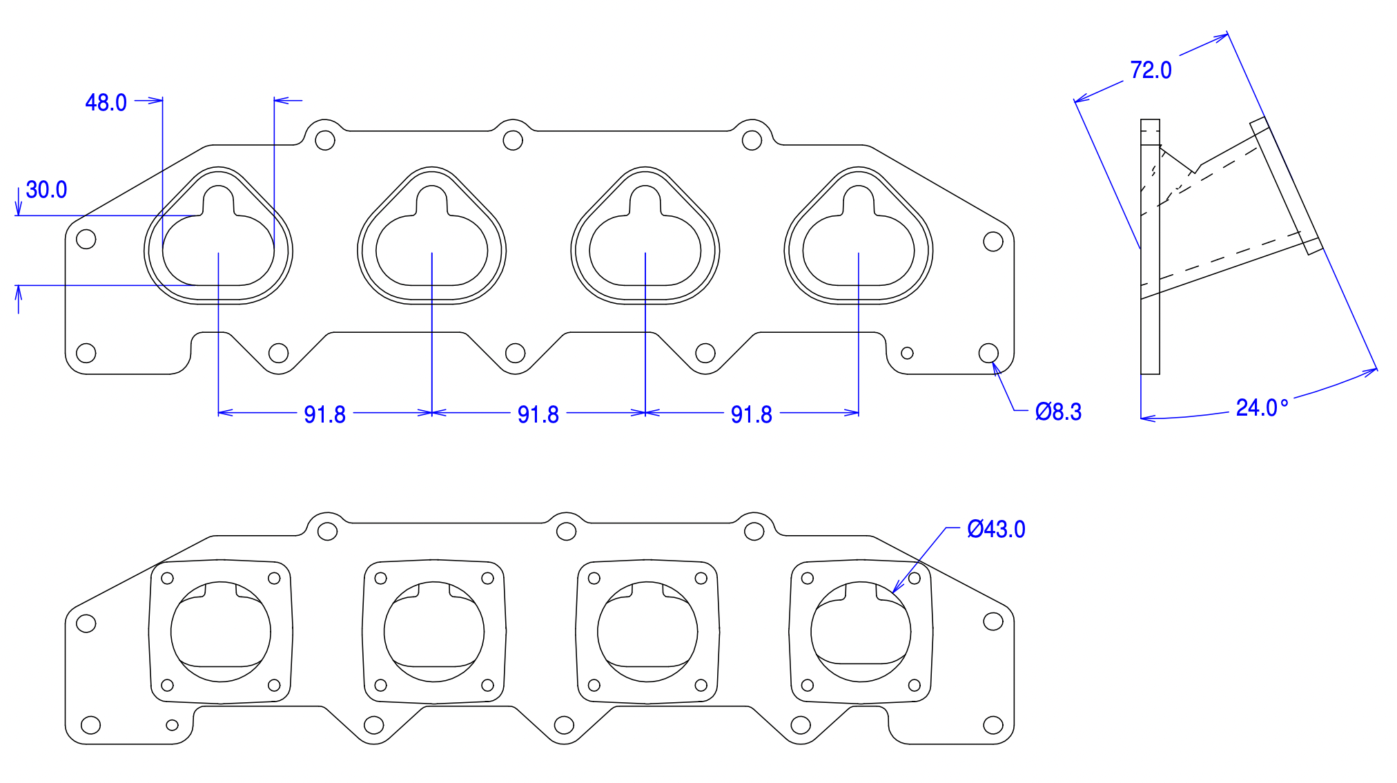 Ford Zetec (NOT ST170) Jenvey Inlet Manifold ONLY for SF Throttle Bodi ...