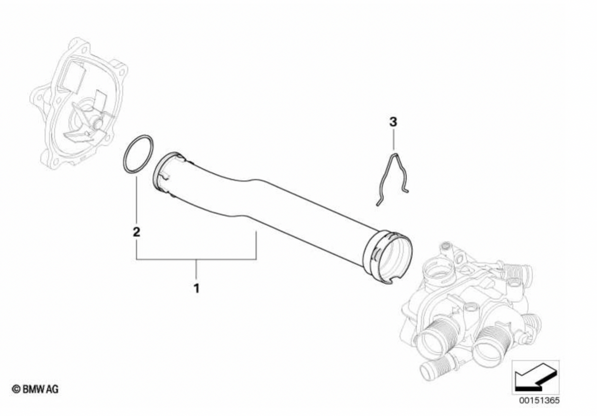MINI Cooper S JCW R55 R56 N14 N16 N18 Coolant Pipe to Water Pump O-Rin ...