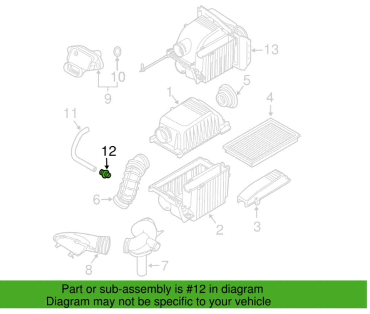 Mini Cooper S R52 R53 W11 Throttle Air Inlet Breather Tube Connection ...